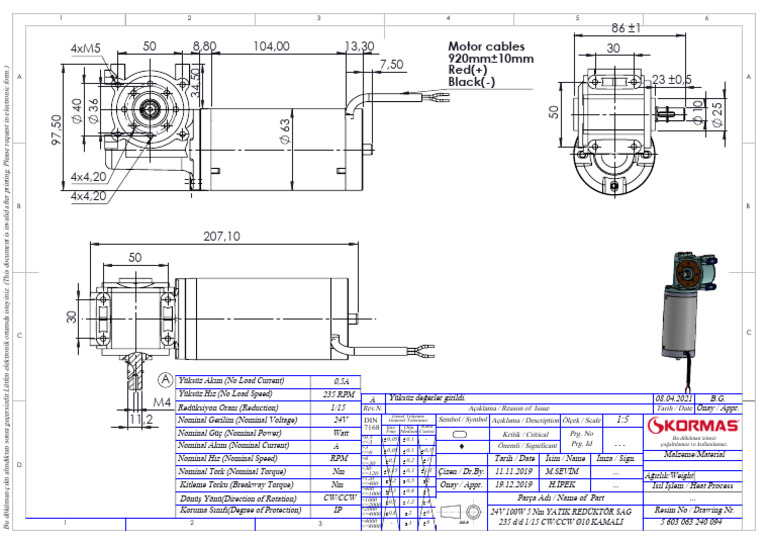 Kormas Motor 5 603 063 240 094 | PDF
