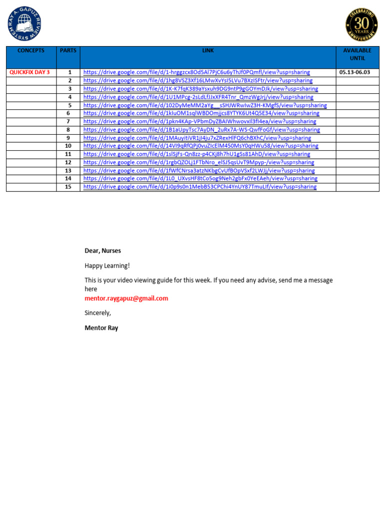 Replay Guide Quickfix Day 3 May DR - Ray Gapuz | PDF