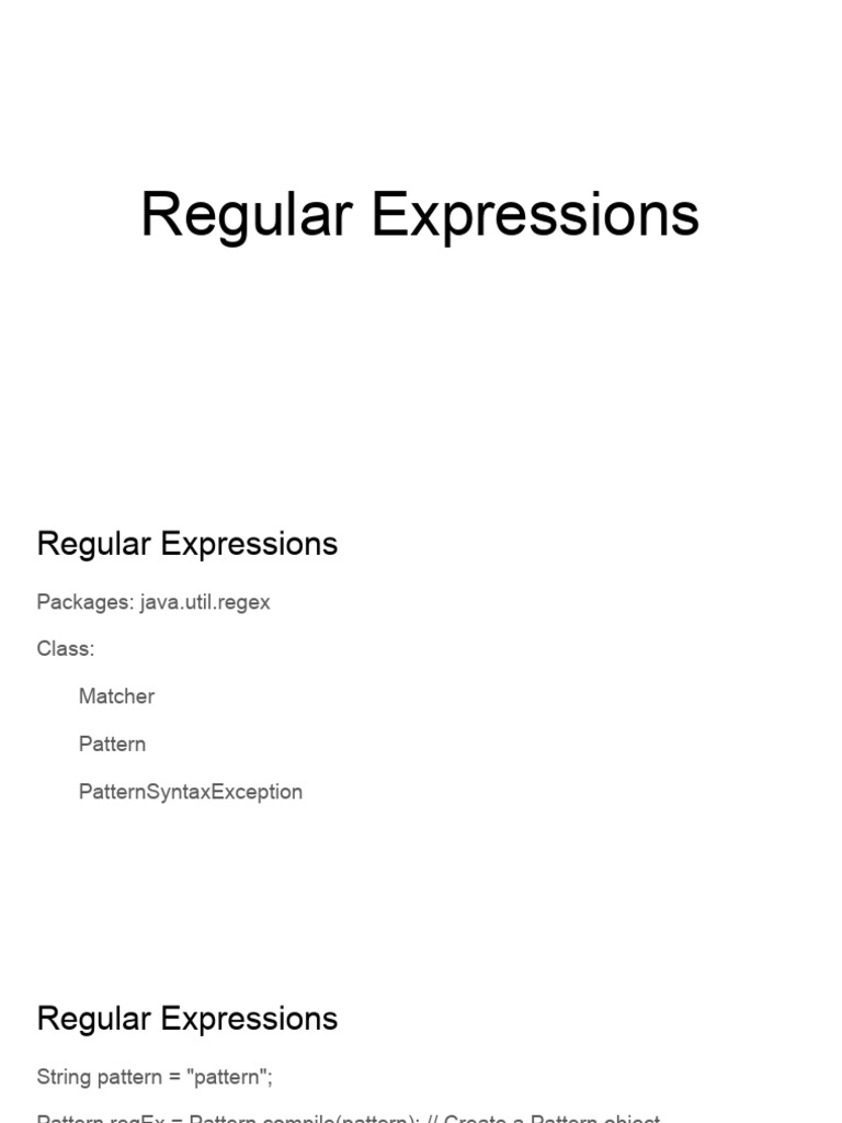 Java Regular Expressions Guide | PDF