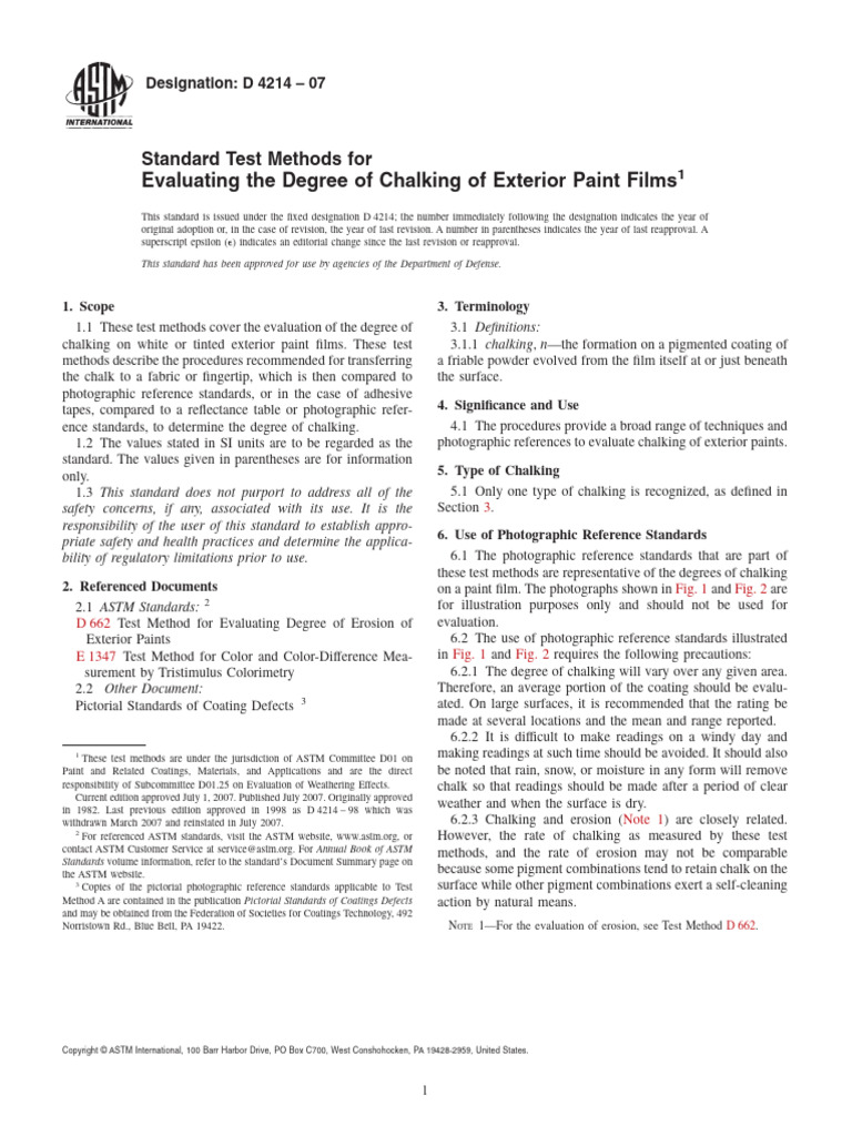 Astm D4214 | PDF | Calibration | Copyright