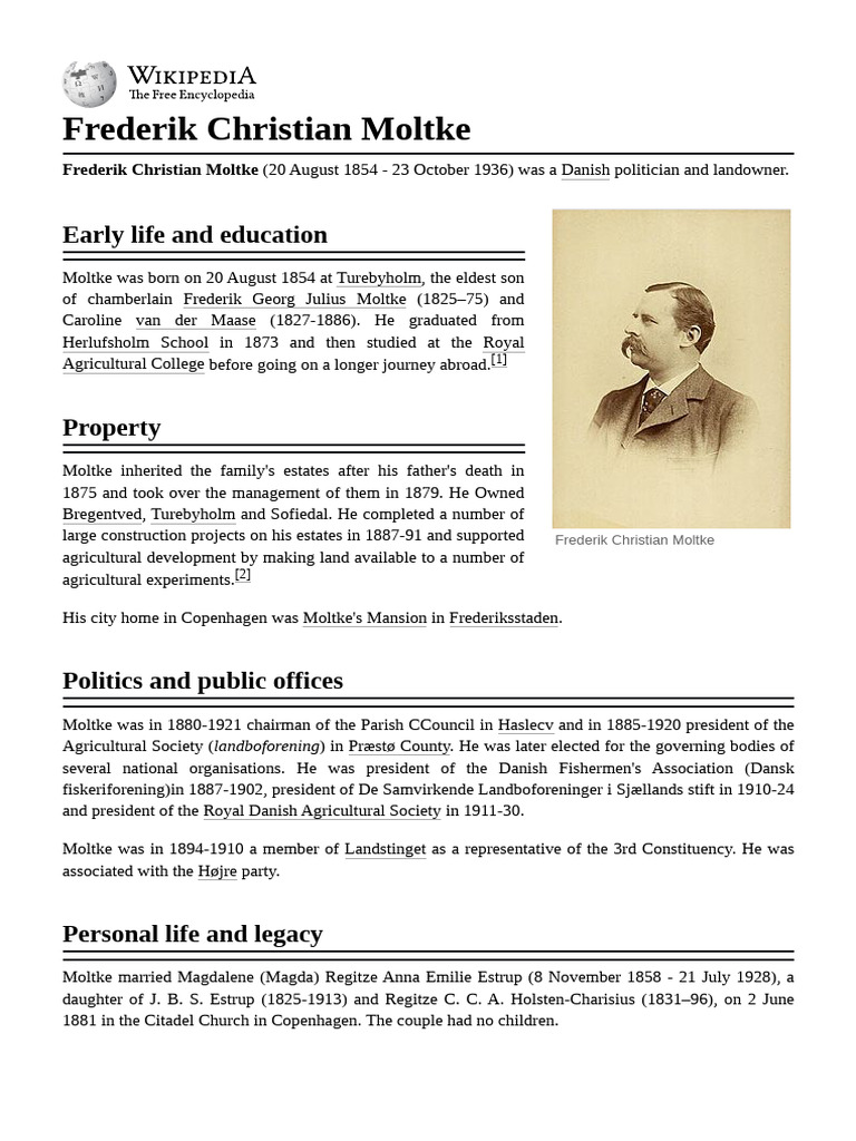 Frederik Christian Moltke | PDF | Denmark