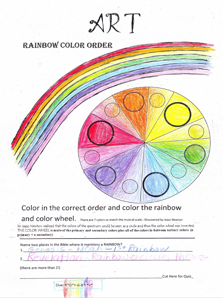 Rsrlnts-Oi: Correct Order Color Rainbow | PDF