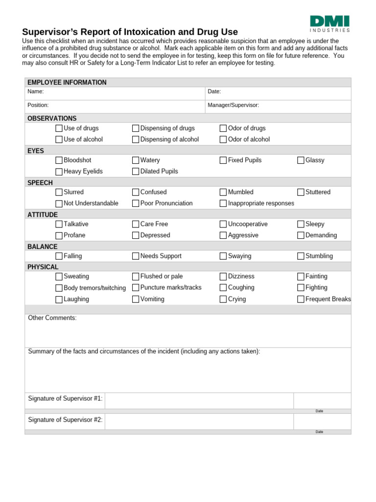 Checklist Reasonable suspicion | PDF