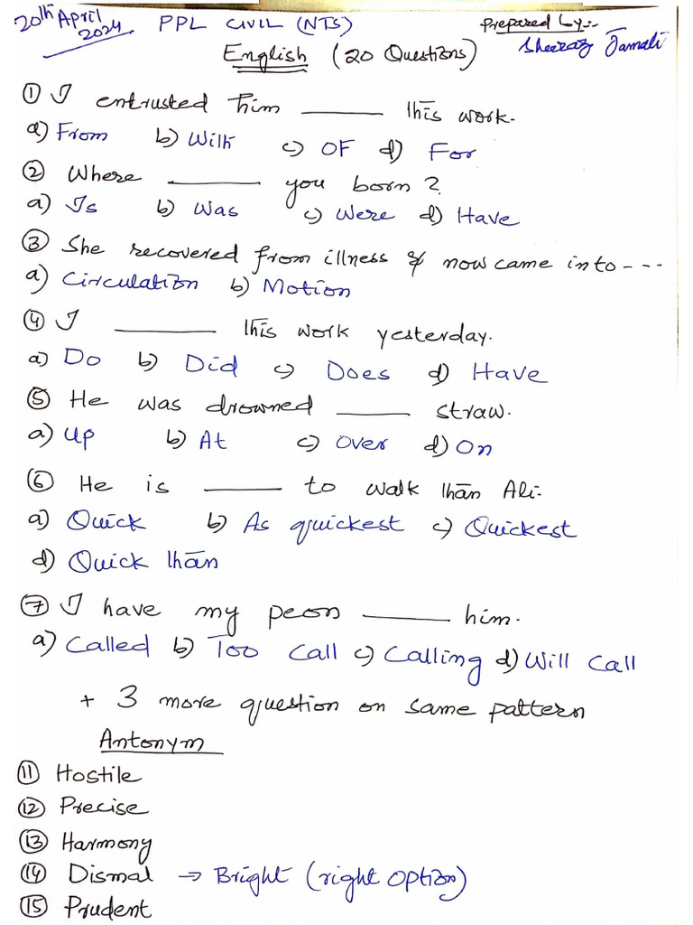 PPL (Civil) Nts Test | PDF
