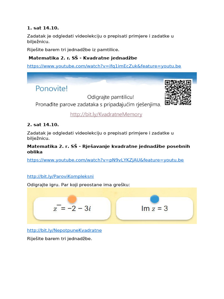 Matematika 2. Razred Online Lekcije | PDF
