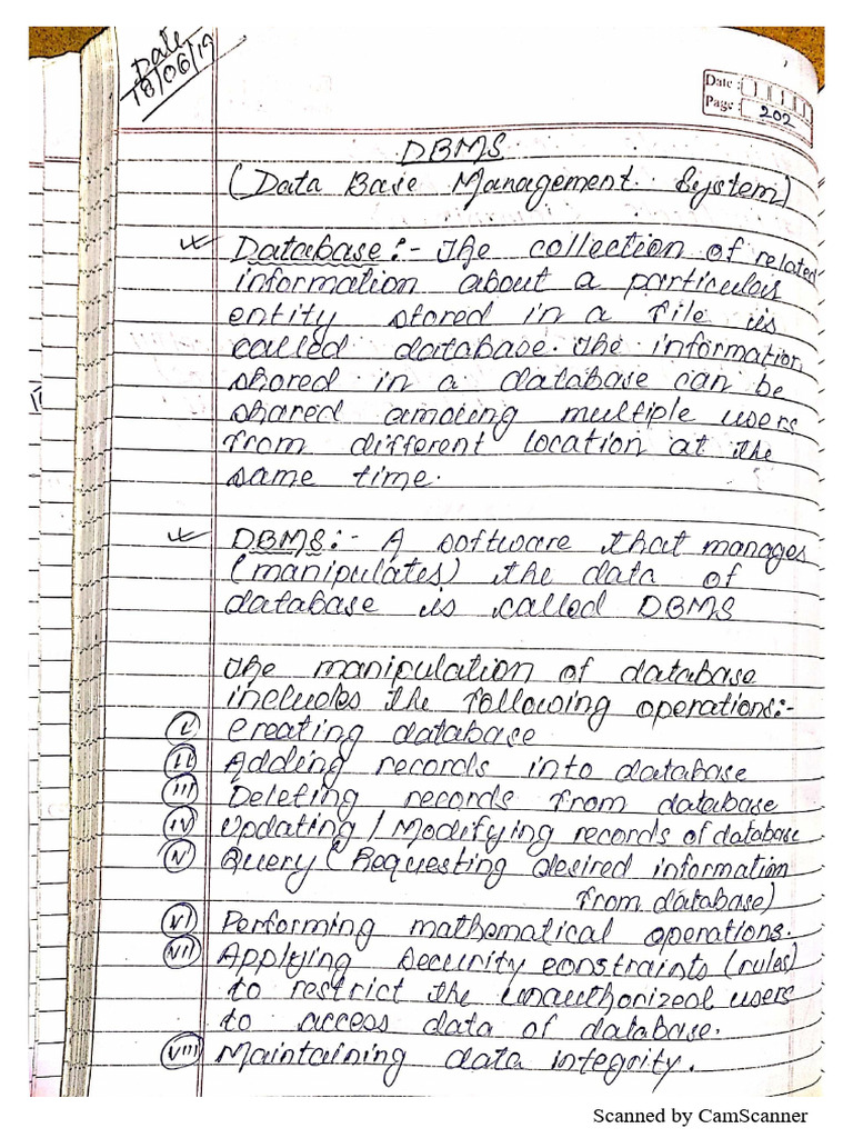 Dbms Handwritten Notes-New | PDF