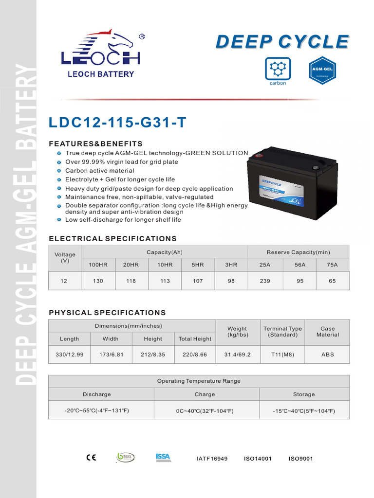LDC12-115-G31-T | PDF | Rechargeable Battery | Battery (Electricity)