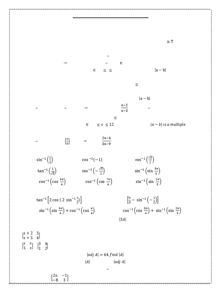 Capsule Short Class 12 Maths | PDF | Euclidean Vector | Matrix (Mathematics)