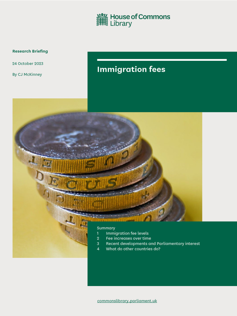 Immigration Fees Overview 2023 | PDF | Fee | Immigration