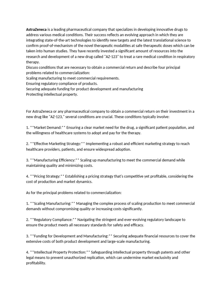 AstraZeneca case | PDF | Strategic Management | Supply Chain