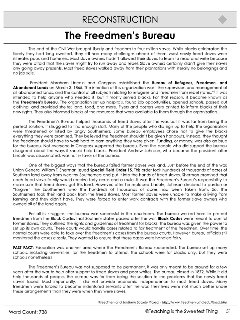 Freedman's Bureau and Black Codes | PDF