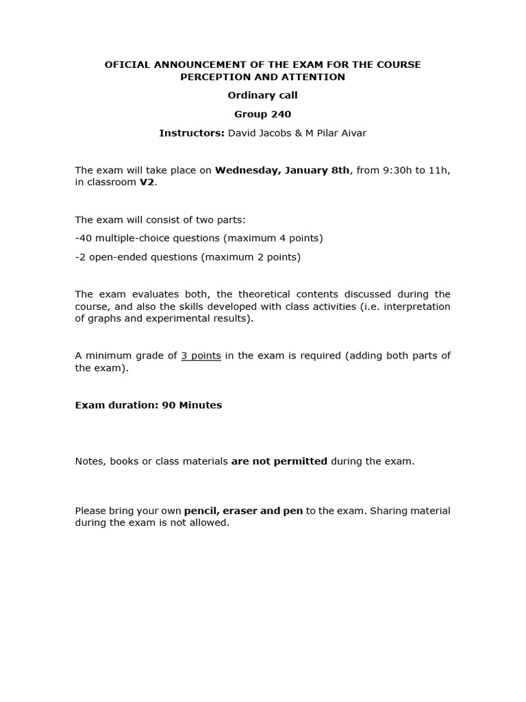 Announcement January25 | PDF