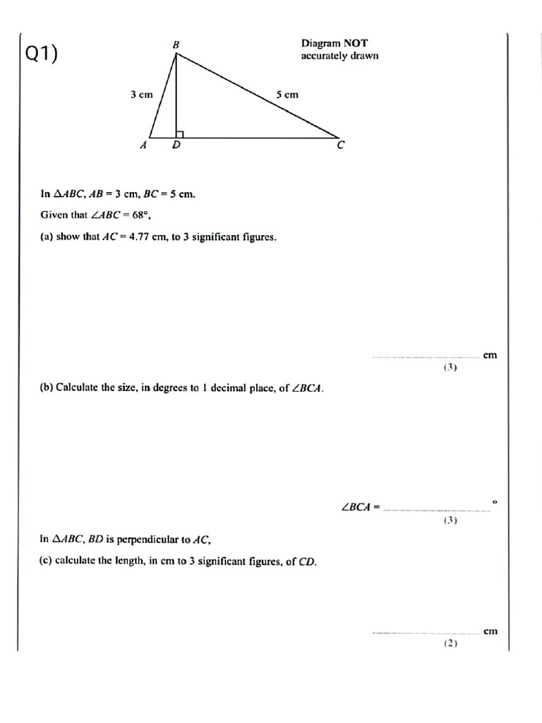 Trigonometry Bearings Worksheet | PDF