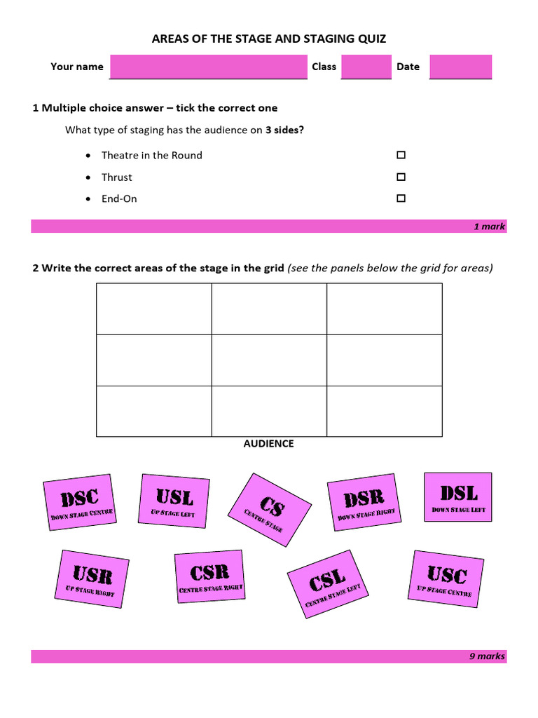 Stage Areas and Traverse Staging Quiz | PDF