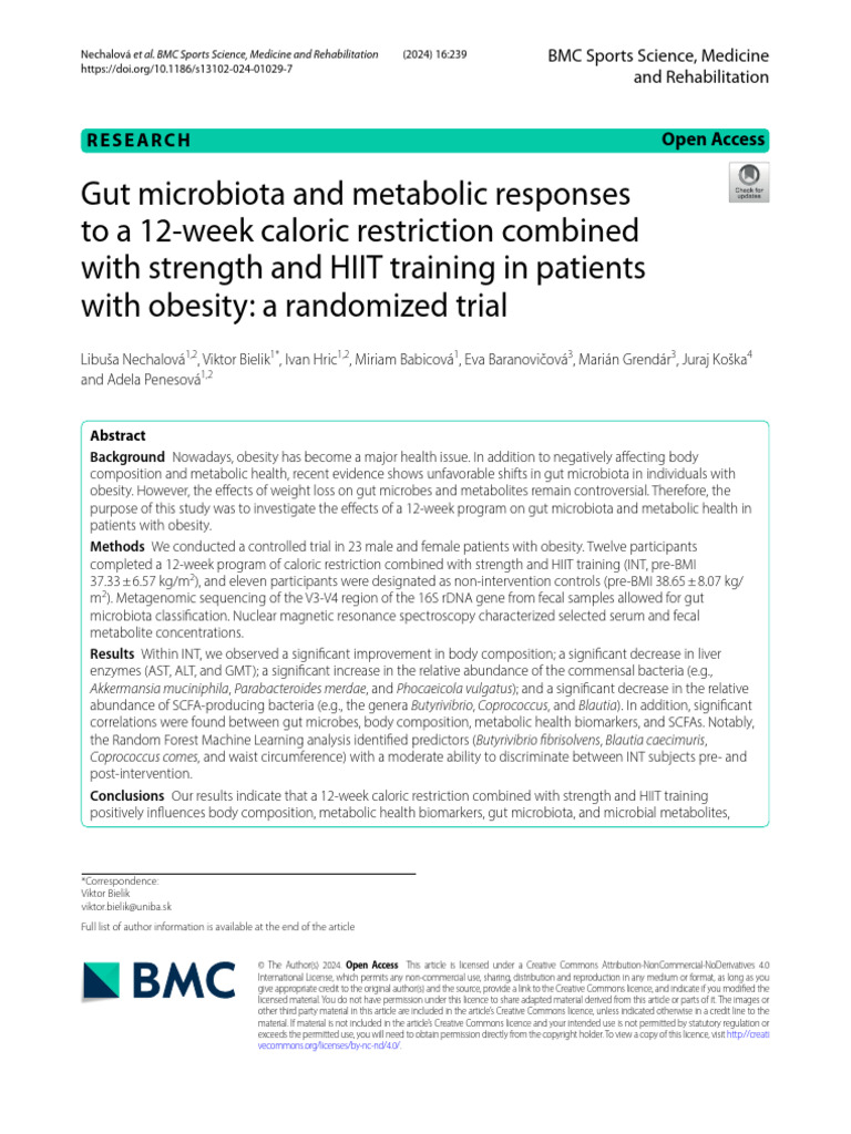 Gut Bacteria and Caloric Restriction | PDF | Obesity | Microbiota