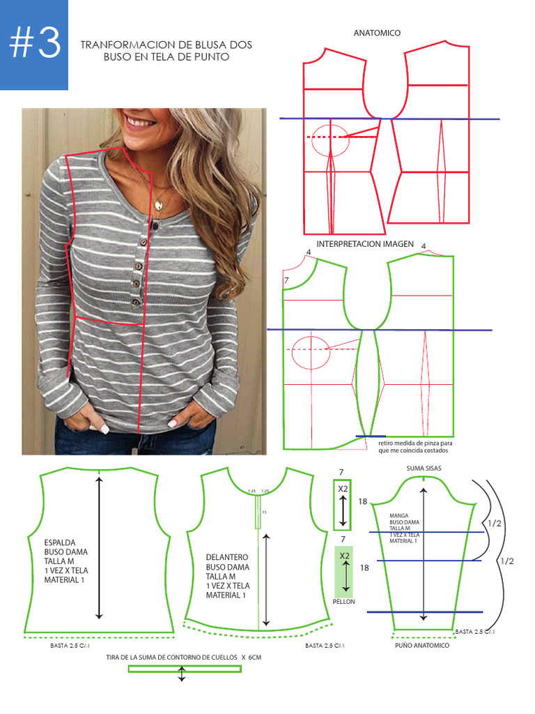 Tranformacion Blusa - Buso Tela de Punto | PDF