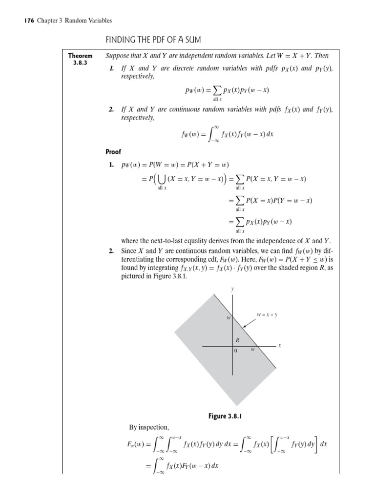 3.12 PDF of a Sum | PDF | Integral | Probability Distribution