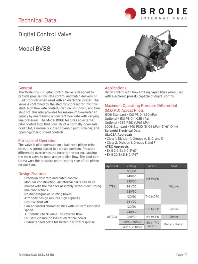 Hoja de Datos VB88 | PDF | Valve | Mechanical Engineering