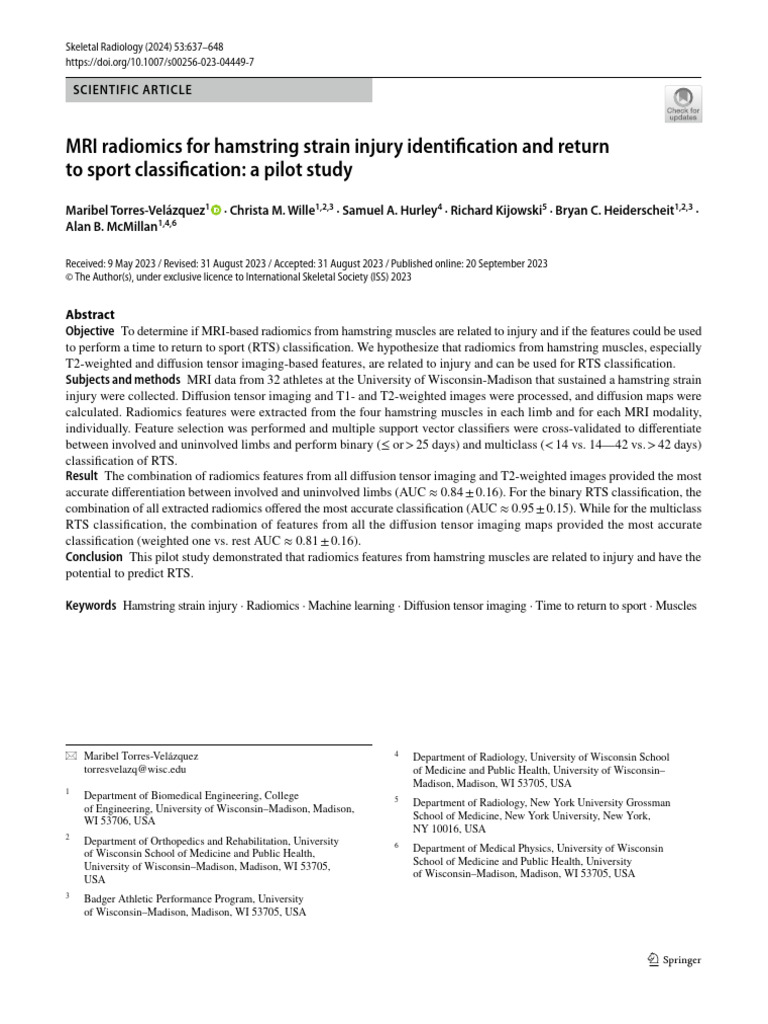 s00256-023-04449-7 | PDF | Receiver Operating Characteristic | Statistical Classification