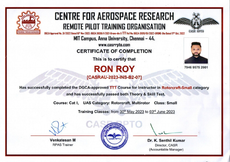 UAV Pilot Instructor Certificate | PDF
