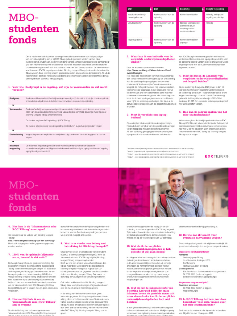 Folder MBO Studentenfonds | PDF