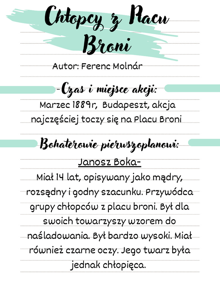 Chłopcy Z Placu Broni | PDF