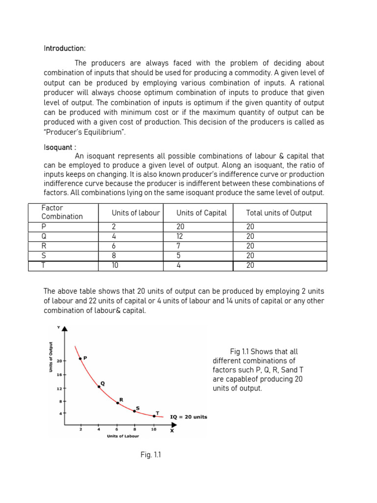 Isoquants, Isocost Line and Producer's Equilibrium - 083943 | PDF ...