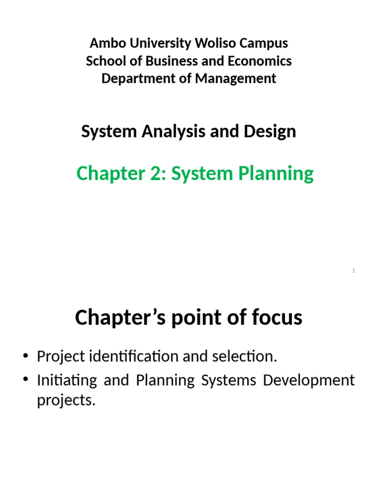 Chapter 2 - System Planning | PDF | Feasibility Study | Project Management