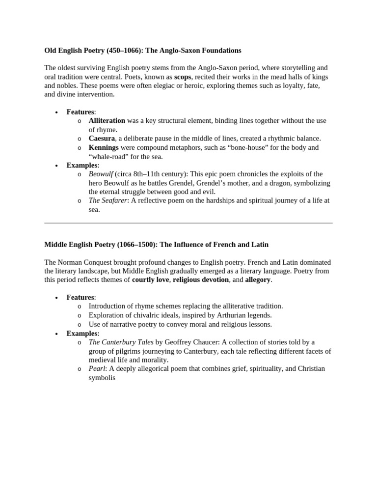 Old and Middle English Poetry | PDF