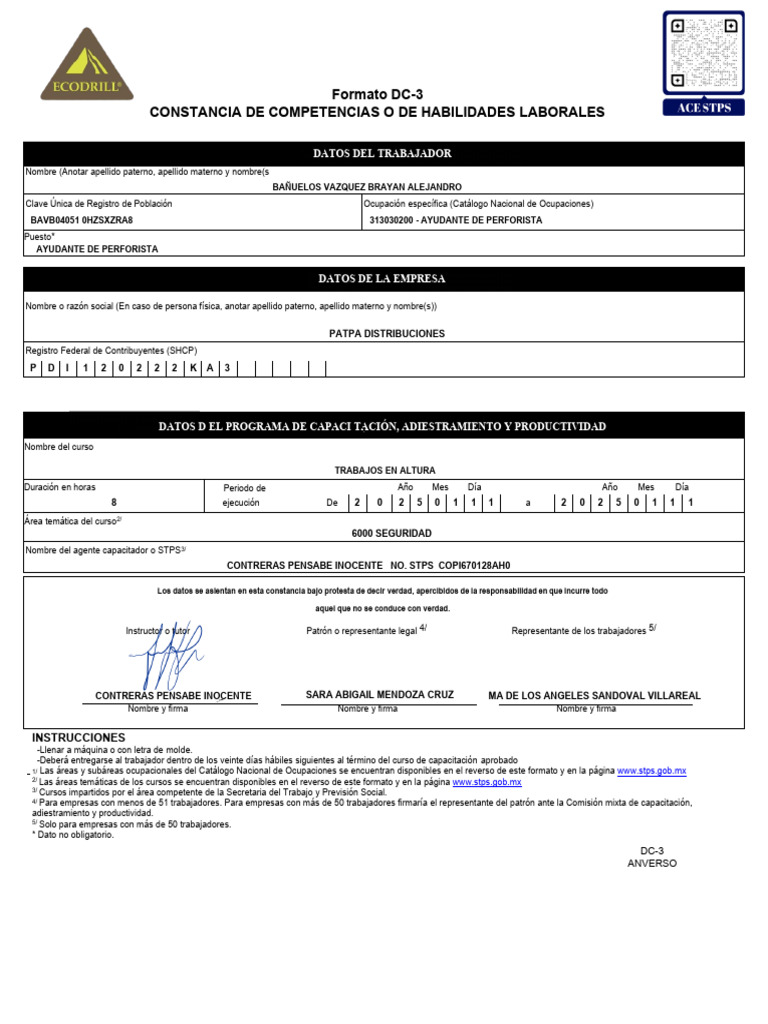 Dc3 - STPS BRAYAN ALTURAS | PDF