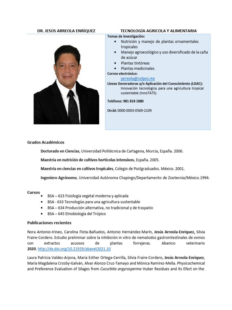 CV Jae-2 | PDF | Plantas | Agricultura