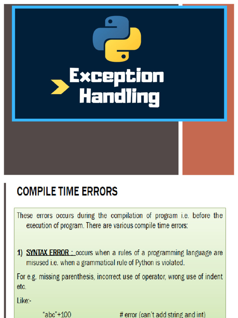 Exception Handling | PDF