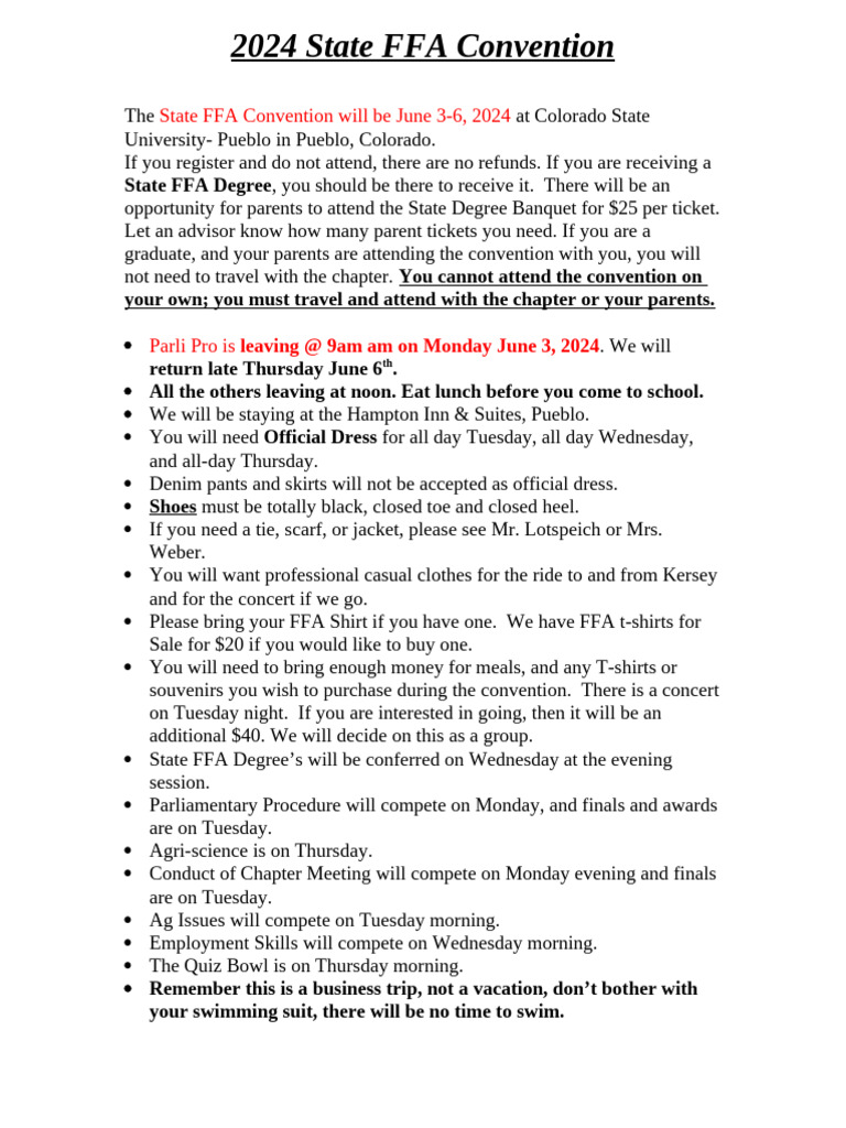 2024 State Convention Memo | PDF | Softlines (Retail) | Human Appearance