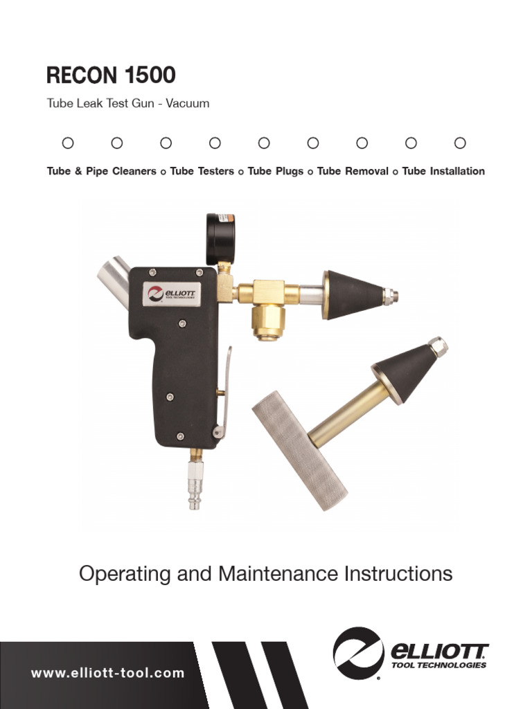 RECON 1500 Tube Leak Test Gun Manual | PDF | Leak | Mechanical Engineering