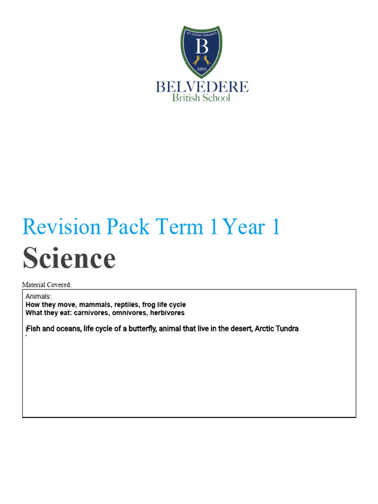 2024 Science Revision Booklet | PDF | Mammals | Reptile