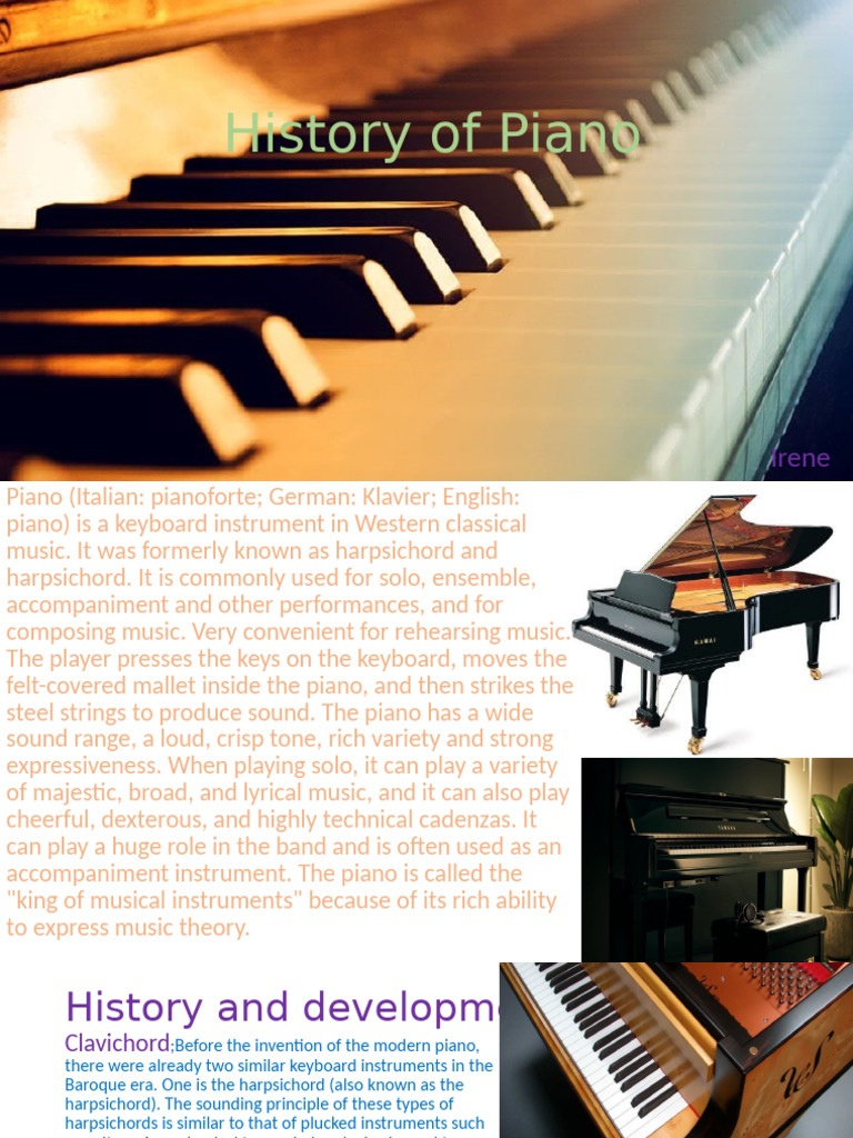Evolution of the Piano: History & Mechanics | PDF | Piano | Harpsichord