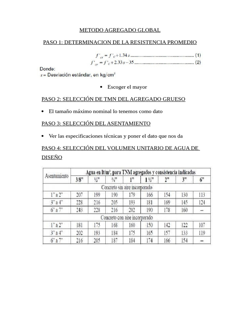 Método Agregado Global: Pasos y Cálculos | PDF