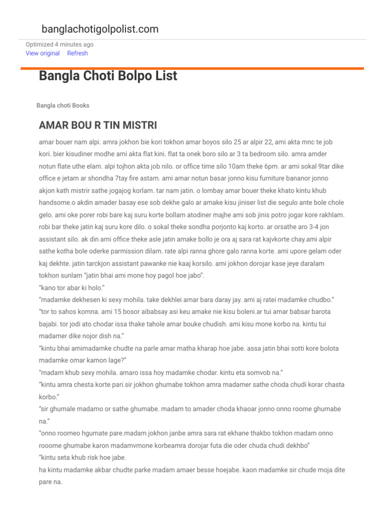 Bangla Choti Golpo Collection | PDF | Bangladesh | Bengal