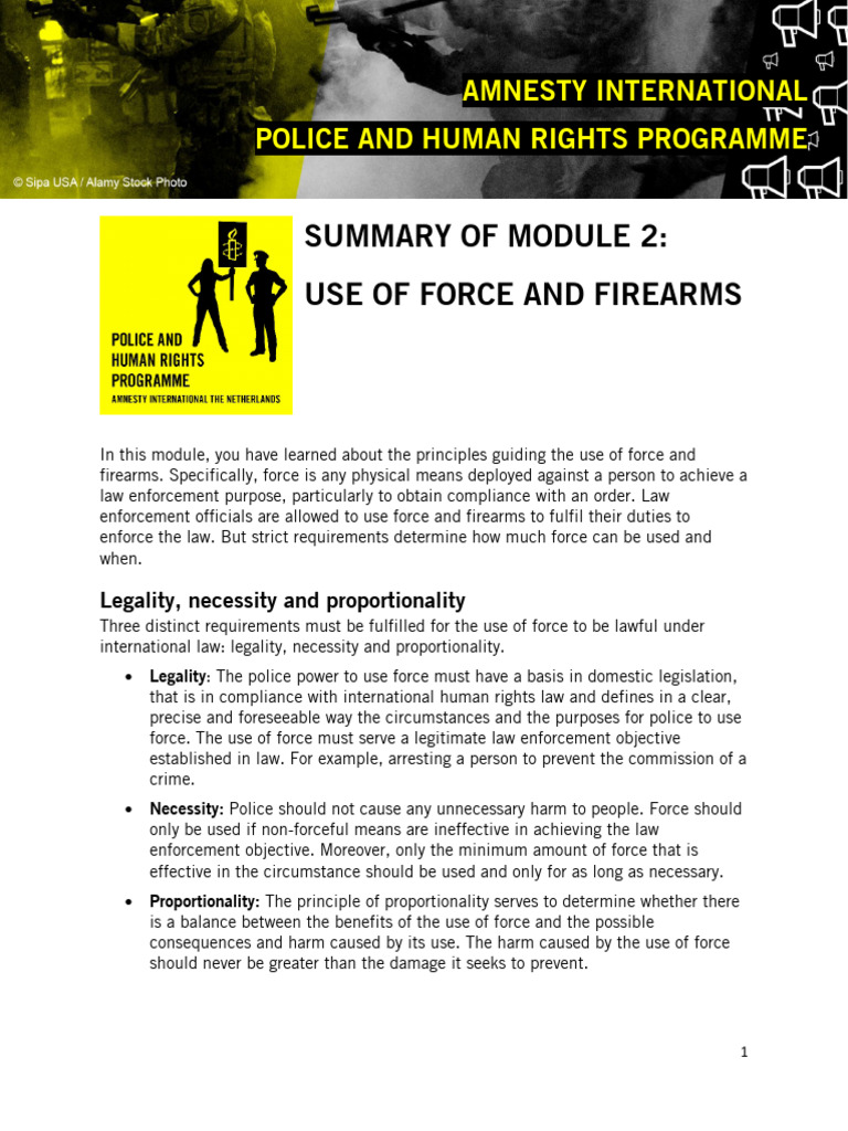 Use of Force & Firearms Guidelines | PDF | Use Of Force | Deadly Force