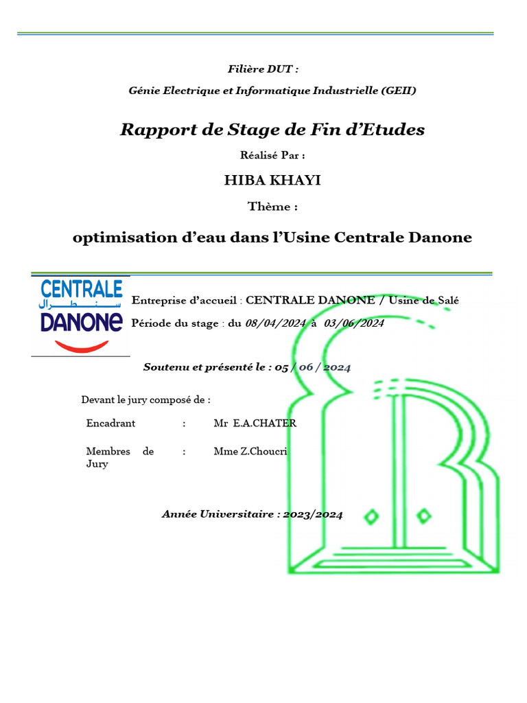 Optimisation de l'eau chez Centrale Danone | PDF | Laitages