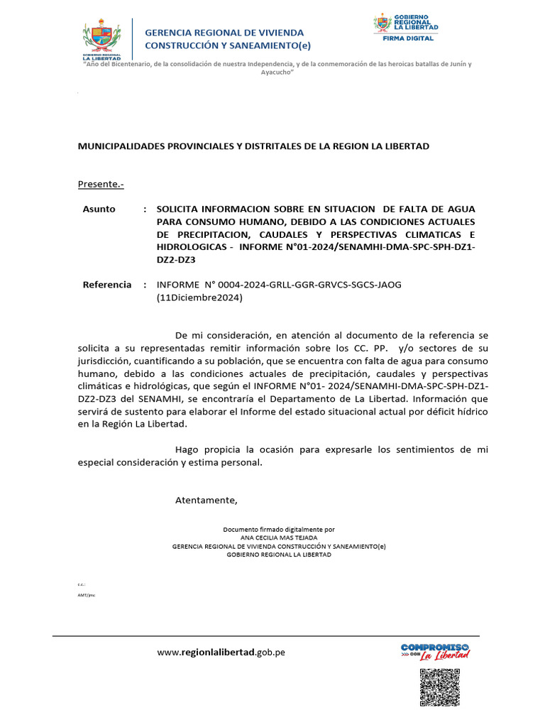 Oficio Multiple-000035-2024-Ggr-grvcs Municipalidades | PDF | Ingeniería Ambiental | Agua