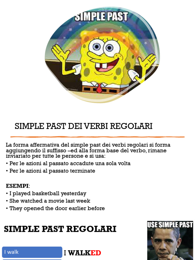 Past Simple Verbi Regolari e Irregolari | PDF