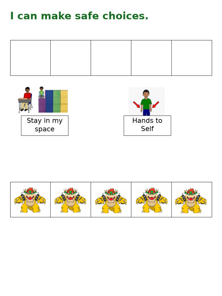I Can Make Safe Choices Token Board | PDF