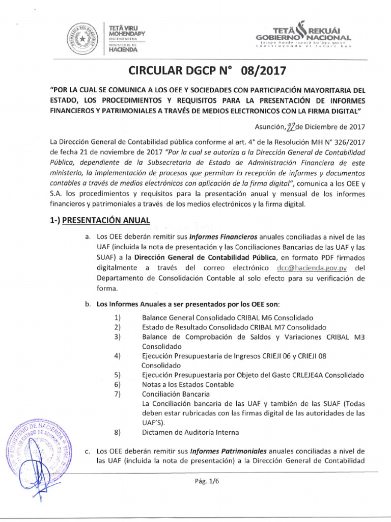 Circular DGCP.N%C2%B0 08-2017 | PDF