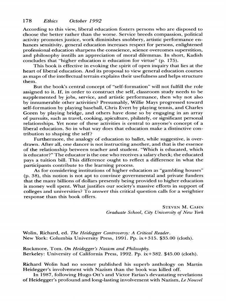 178 Ethics October 1992 | PDF | Martin Heidegger | Jacques Derrida