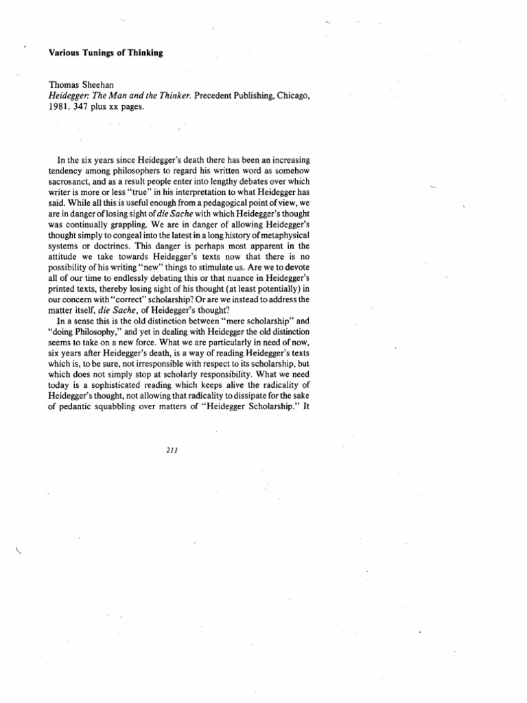Analyzing Sheehan's Heidegger Anthology | PDF | Martin Heidegger ...