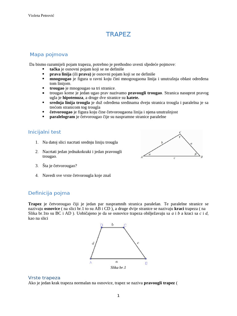 Trapez Kao Matematic48dki Pojam | PDF