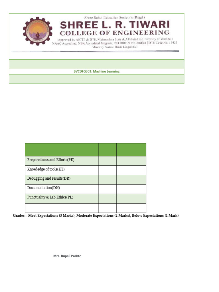 Rubric Machine Learning | PDF