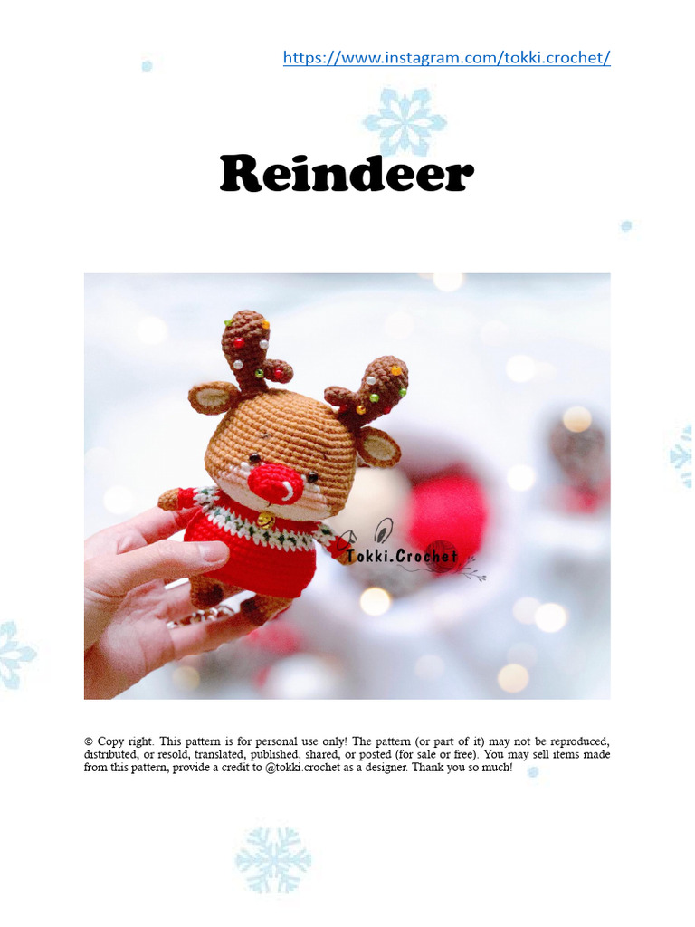 Reindeer | PDF | Crochet | Figured Fabrics
