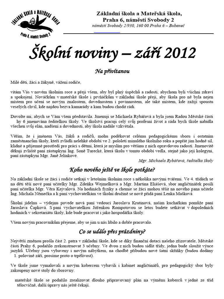 Školní Noviny | PDF